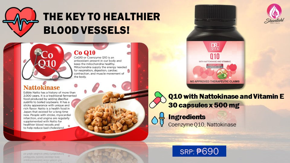 Dr. Vita Q10 (with Nattokinase & Vitamin E)500mg x 30 Capsules – Shantahl Direct Sales Philippines